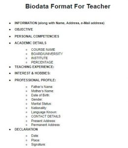 How To Write Biodata? - Biodata Types, Best Biodata Format & Sample