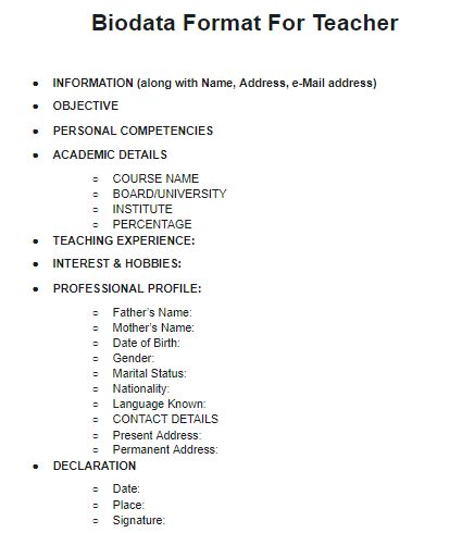 How To Write Biodata? - Biodata Types, Best Biodata Format & Sample